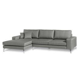 Max Winzer Ecksofa - 294x175x87cm - silber - Polyester / Holz / Metall