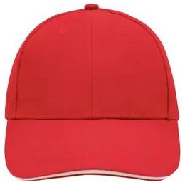 Myrtle Beach 6 Panel Sandwich Cap - red/white