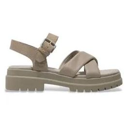 Timberland f&uuml;r Damen. TB0A63H4EO11 London Vibe taupefarbene Ledersandalen mit Fersenriemen (40 W), Wohnung, Schnalle, L&auml;ssig