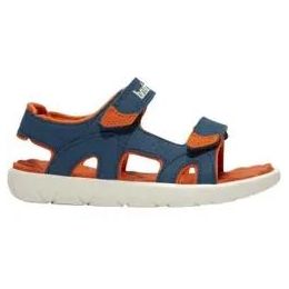 Timberland Unisex f&uuml;r Kinder. TB0A5M2DL791 Perkins Row marineblaue Ledersandalen mit Fersenriemen (29), Wohnung, Klettverschluss, L&auml;ssig, Ki