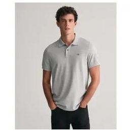 Gant f&uuml;r Herren. 2210 Piqu&eacute;-Poloshirt Regular Fit Shield grau (S), L&auml;ssig, Baumwolle, Kurzarm