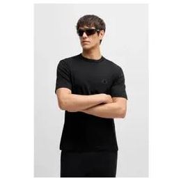 BOSS f&uuml;r Herren. 50531569 Monogramm-T-Shirt schwarz (XL), L&auml;ssig, Baumwolle, Kurzarm