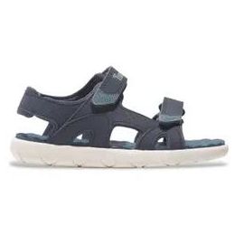 Timberland Unisex f&uuml;r Kinder. TB0A6B9SL791 Perkins Row Ledersandalen mit Fersenriemen blau (33), Wohnung, Klettverschluss, L&auml;ssig, Kinderbek
