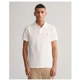 Gant f&uuml;r Herren. 2220 Piqu&eacute; Slim Fit Shield Poloshirt wei&szlig; (XXL), L&auml;ssig, Baumwolle, Klassisch, Kurzarm