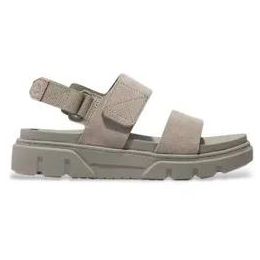 Timberland f&uuml;r Damen. TB0A61MGEO31 Greyfield taupefarbene Leder-Riemen-Sandalen (38.5 W), Wohnung, Klettverschluss, L&auml;ssig