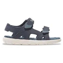 Timberland Unisex f&uuml;r Kinder. TB0A6CMWL791 Perkins Row Ledersandalen mit Fersenriemen blau (38), Wohnung, Klettverschluss, L&auml;ssig, Kinderbek