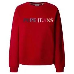 Pepe Jeans f&uuml;r Damen. PL581485 Sweatshirt Reagan rot (XL), L&auml;ssig, Baumwolle, Nachhaltig