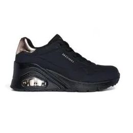 Skechers f&uuml;r Damen. 177520 Turnschuhe Uno Wedge Hi Steps schwarz (41), 3 bis 5 cm, Schn&uuml;rsenkel, L&auml;ssig