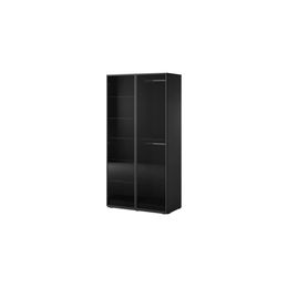 M&ouml;bel Kraft Dreht&uuml;renschrank mit Glast&uuml;ren schwarz Ma&szlig;e (cm): B: 101 H: 200 &raquo; M&ouml;bel Kraft