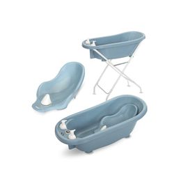 Lorelli Babybadewannen-Set Babybadewanne 88 cm Badesitz Badewannenst&auml;nder Ablauf dunkelblau