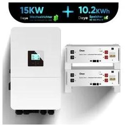 Deye Komplettset 15 kW Hybridwechselrichter SUN-15K-SG05LP3-EU-SM2 & 10,2 kWh Batteriespeicher Deye SE-G5.1 Pro-B