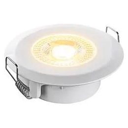 Heitronic LED Einbaustrahler DL7202 5W flach warmwei&szlig; 380lm dimmbar IP44 30mm H&ouml;he 230V wei&szlig;