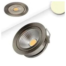 Isoled LED Einbaustrahler rund 3W COB 220lm 120&deg; warmwei&szlig; Nickel Downlight EEK G [A-G]