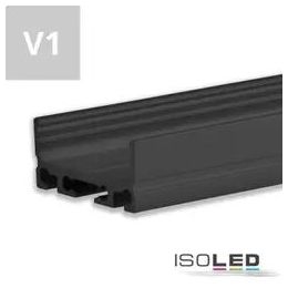 Isoled LED Aufbauprofil SURF24 FLAT V1 Aluminium schwarz eloxiert RAL 9005 200cm