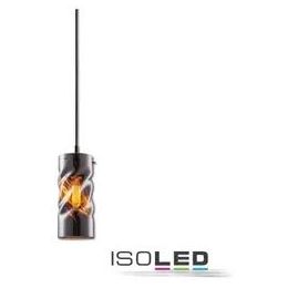 Isoled Retro Pendelleuchte Smoky curled Glas Sockel E27 300cm Kabel