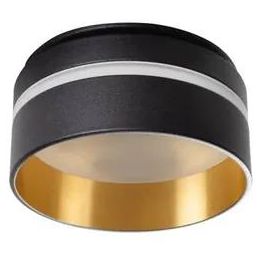 Kanlux Govik mit Lichtring Einbaustrahler schwarz gold f&uuml;r GU10 Downlight 68mm &Ouml;ffnung
