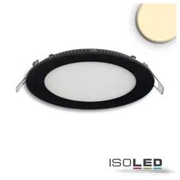 Isoled Downlight 9W rund ultraflach schwarz warmwei&szlig; 3000K dimmbar CRI90 IP42 EEK F [A-G]