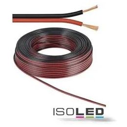 Isoled 50m Kabel 2-polig Zwillingslitze 2x1,5mm2 schwarz/rot