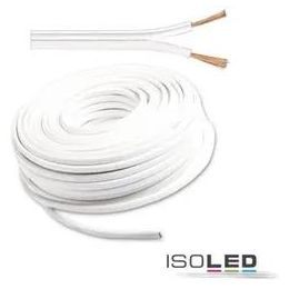 Isoled 25m Kabel 2-polig Zwillingslitze 2x0.75mm2 wei&szlig;/wei&szlig; AWG 18