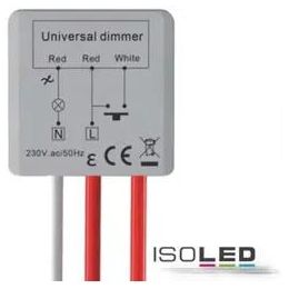 Isoled Universal Push Mini Dimmer f&uuml;r dimmbare 230V Leuchten und Trafos 250VA