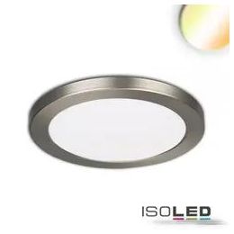 Isoled LED Aufbau/Einbauleuchte Slim Flex 12W nickel geb&uuml;rstet ColorSwitch warm/neutralwei&szlig; 1020lm EEK F [A-G]