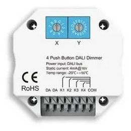 Isoled DALI Master-Steuerung f&uuml;r 4 Adressen/Gruppen/Szenen Steuerung via 4 Push-Taster DALI-Bus Spannung