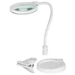 goobay Lupenleuchte 6W LED wei&szlig; 1,75fach 100mm Glaslinse Klemm oder Stand EEK F [A-G]