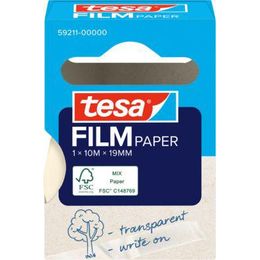 Tesafilm&reg; Paper Klebefilm, transparent, 19 mm x 10 m, l&ouml;sungsmittelfrei, beschriftbar, 1 Rolle