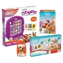 BUNDLE Spirit Riding Free - Top Trumps Match, Kartenspiel, Quartett und 3in1 Spielebox