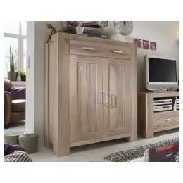 Massivholz &raquo;Fausto&laquo; Highboard - 2 T&uuml;ren / 1 Schublade Wildeiche natur