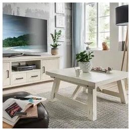 Massivholz &raquo;History Pine&laquo; Couchtisch A-Framed Pinienholz, white-wash-finish / B 120 x H 45 x T 80 cm