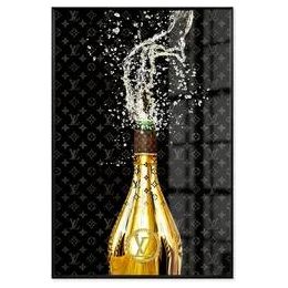 La Casa &raquo;Explosive Champagne&laquo; Glasbild mit Strassapplikation 60x90 cm