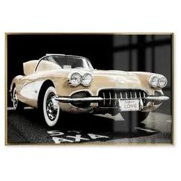 La Casa &raquo;Corvette&laquo; Glasbild mit Strassapplikationen 80x120 cm Rahmen gold