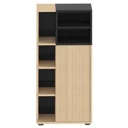 TemaHome &raquo;Kube&laquo; Badezimmerschrank Eiche mit Schwarz 50x109x28 cm