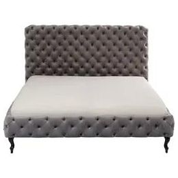 KARE Design &raquo;Desire&laquo; Velvet Bett Hoch Silbergrau 180x200 cm