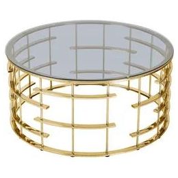 Salesfever &raquo;Astra&laquo; Couchtisch gold klares Glas
