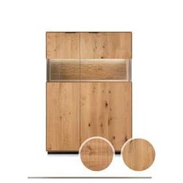 Massivholz &raquo;Lugano&laquo; Highboard II glatte Front / R&uuml;ckwand sandgestrahlt