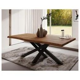 BlackWood &raquo;Table4YOU Atlanta&laquo; Wildeiche Massivholztisch gerade Kante / Wildeiche rustik / 6 cm / 260x100 cm