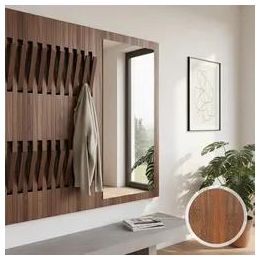 BlackWood &raquo;Piaforte&laquo; Massivholz Design-Garderobe Nussbaum Spiegel / Nussbaumfarbig gebeizt / 33 cm