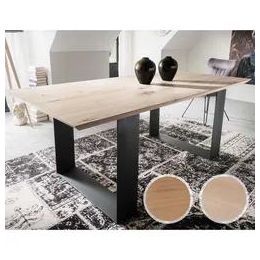 Massivholz &raquo;Genf&laquo; Tabula Rasa Esstisch 4 cm / voll massiv / Wildeiche natur / 240x100 cm
