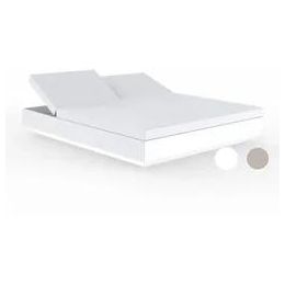 Vondom &raquo;VELA&laquo; Outdoor Daybed eckig mit 2 verstellbaren R&uuml;ckenlehnen White mit Bezug Silvertex White 4004 / Basic Matt