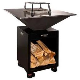 BlackForestSteel &raquo;FyrR Classic Storage Black&laquo; Plancha Grill 100x100 cm