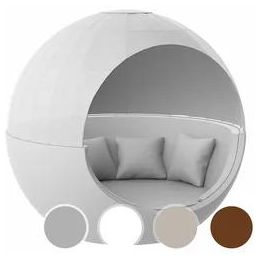 Vondom &raquo;ULM&laquo; Outdoor Mond Daybed Stoffdach White mit Bezug Silvertex White 4004 / Lackiert Hochglanz / Sunvision Silver