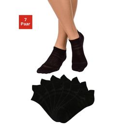 active by Lascana LASCANA ACTIVE Sneakersocken 'Damen Kurze, Niedrige Socken aus Baumwolle f&uuml;r Sneaker, ohne Frottee' schwarz Gr. 39-42 f&uuml;r Damen. Elastisch. Nachhaltig