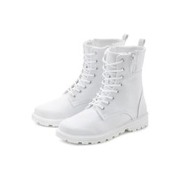 Lascana Stiefelette wei&szlig; Gr. 38 f&uuml;r Damen. Mit Spitze