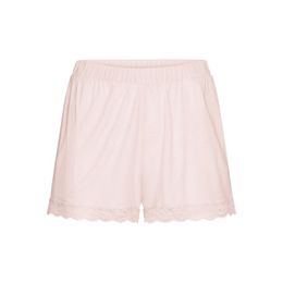 Lascana Schlafhose pink Gr. 36/38 f&uuml;r Damen. Mit Spitze. Loose Fit. Nachhaltig.