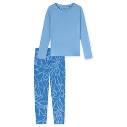 Schiesser Pyjama ' Modern Nightwear ' Damen Gr&ouml;&szlig;e XXXL hellblau Winterkleid