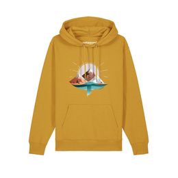Watapparel Sweatshirt ' Sunrise & Lake ' male Yellow size XXXL