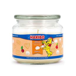 Haribo Duftkerze "Haribo Vanilla Waffle Cream" in Wei&szlig; - 300 g - 42% | Kerzen-vasen