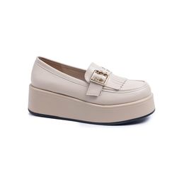 C'M Keilmokassins in Creme - 67% | Gr&ouml;&szlig;e 41 | Damen-schuhe-halbschuhe